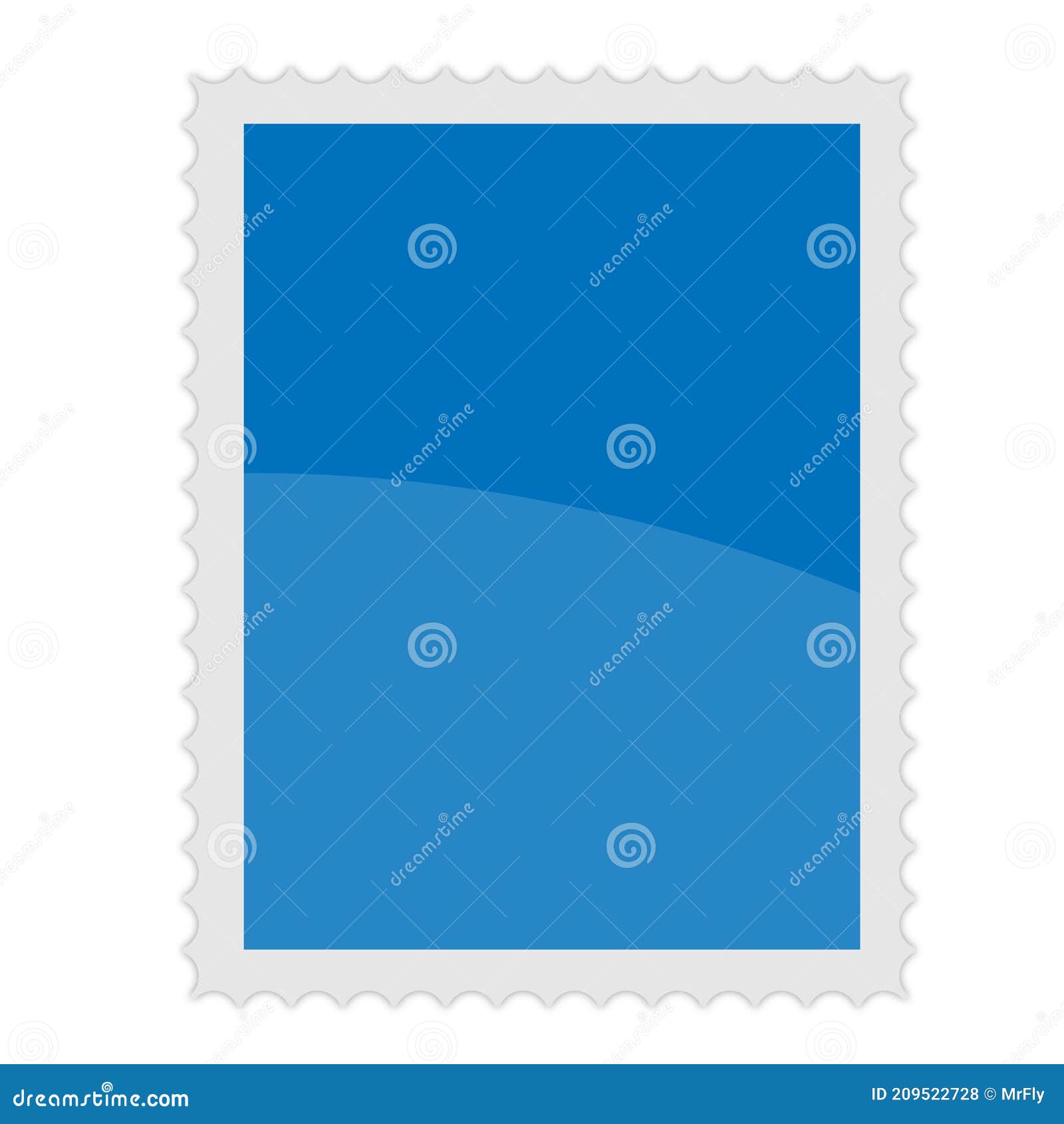 Large Blue Post Stamp Template, Vector Illustration Stock Vector ...