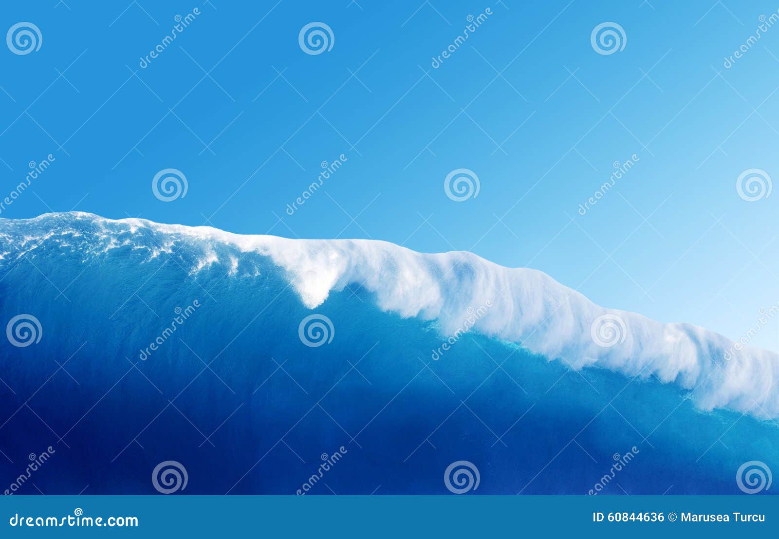 Large Blue Surfing Wave stock photo. Image of northshore - 60844636