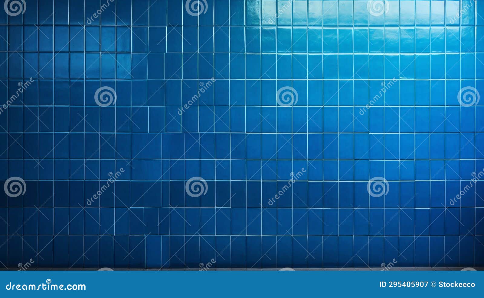 Blue Tile Wall with Clean Lines and Luminescent Color Scheme Stock ...
