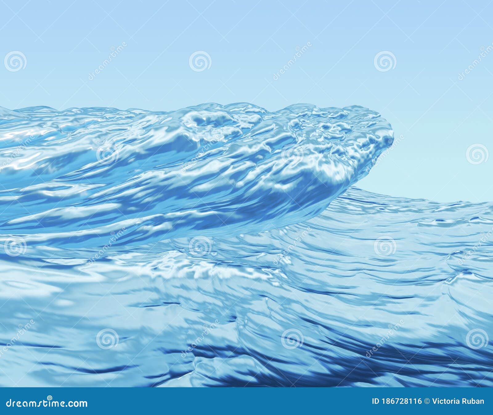 Large Blue Wave stock illustration. Illustration of travel - 186728116