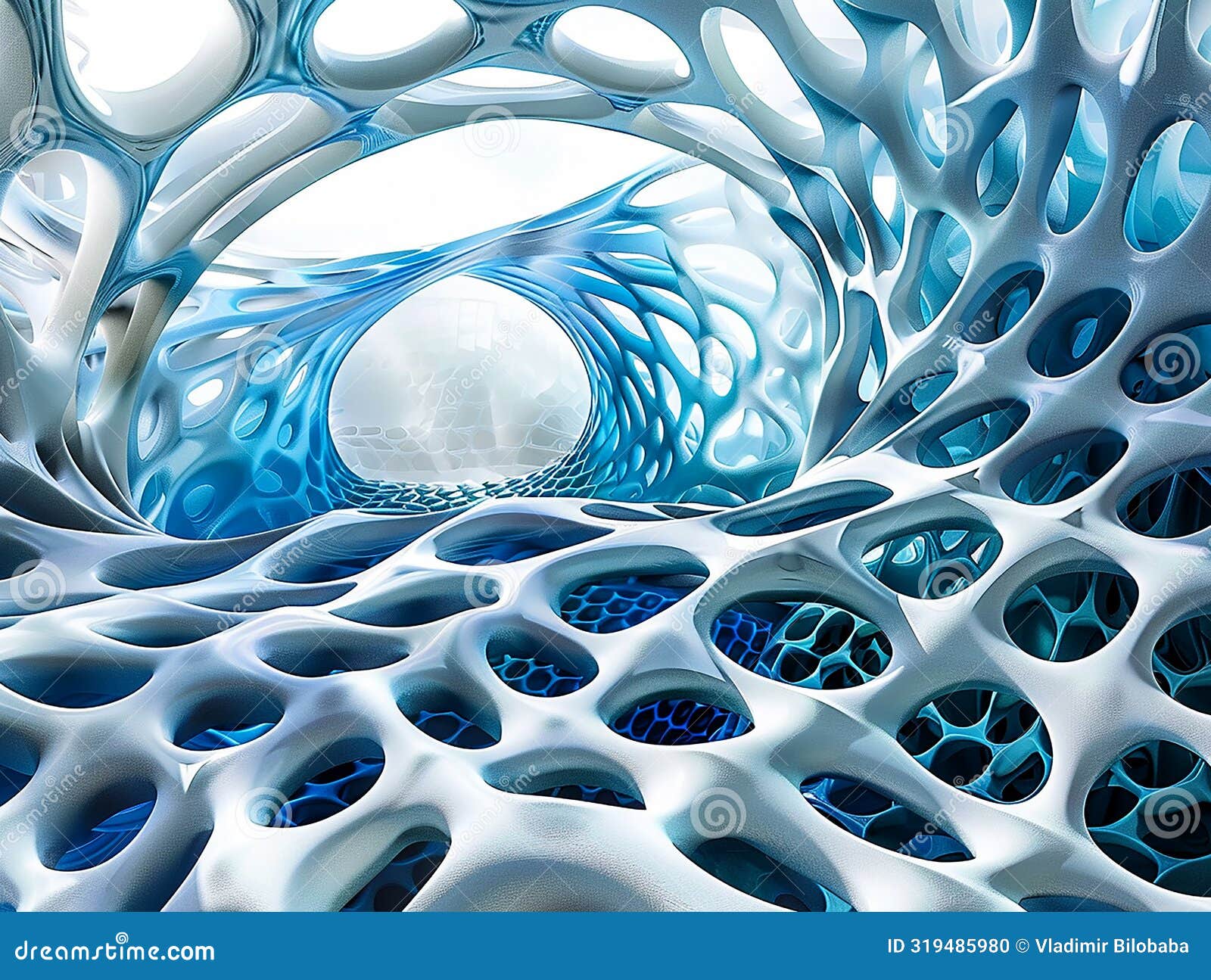 Large Blue and White Structure with Holes Stock Illustration ...