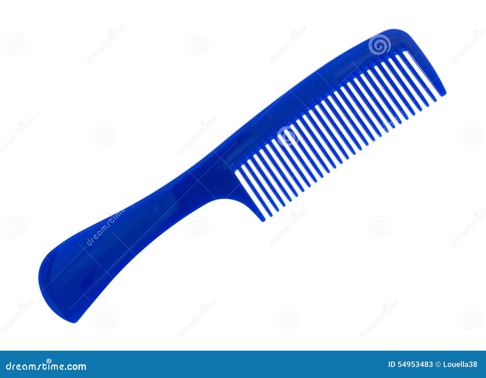 Large Blue Wide Tooth Comb with Handle Stock Image - Image of white ...