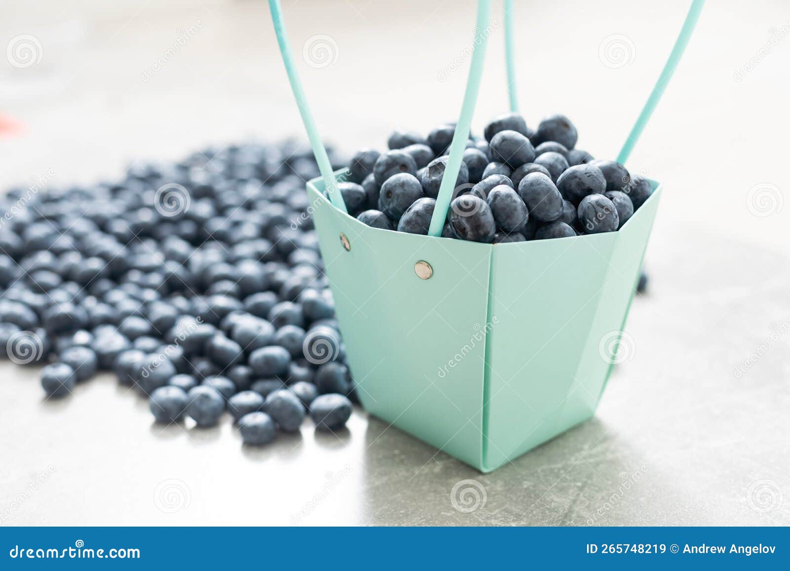 Large Blueberry with Paper Basket Stock Image - Image of organic ...