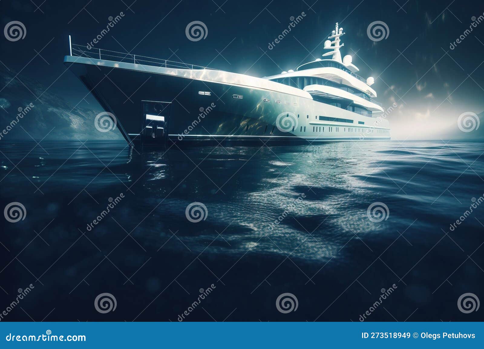 A Large Boat Floating on Top of a Body of Water Stock Illustration ...