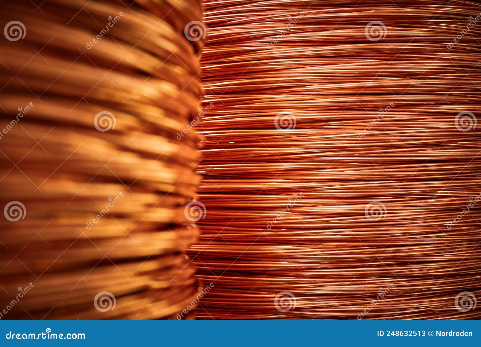 Large Bobbin of Orange Copper Wire in Light Warehouse Stock Image ...