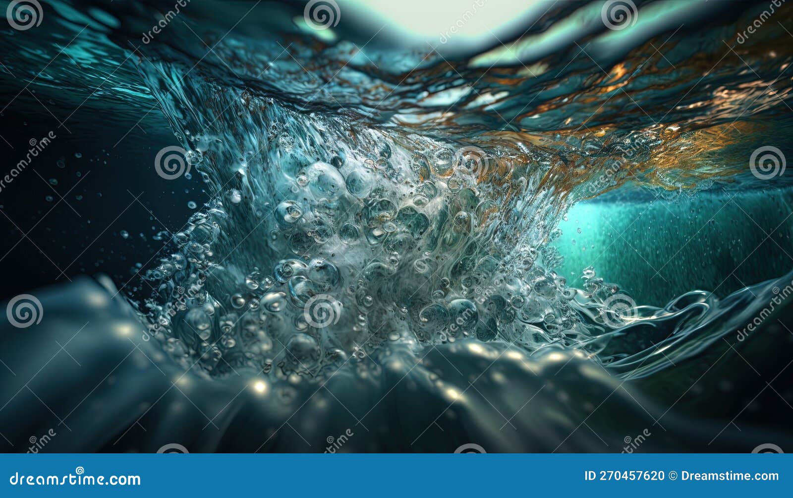 A Large Body of Water with a Wave Coming Out of it. Stock Illustration ...
