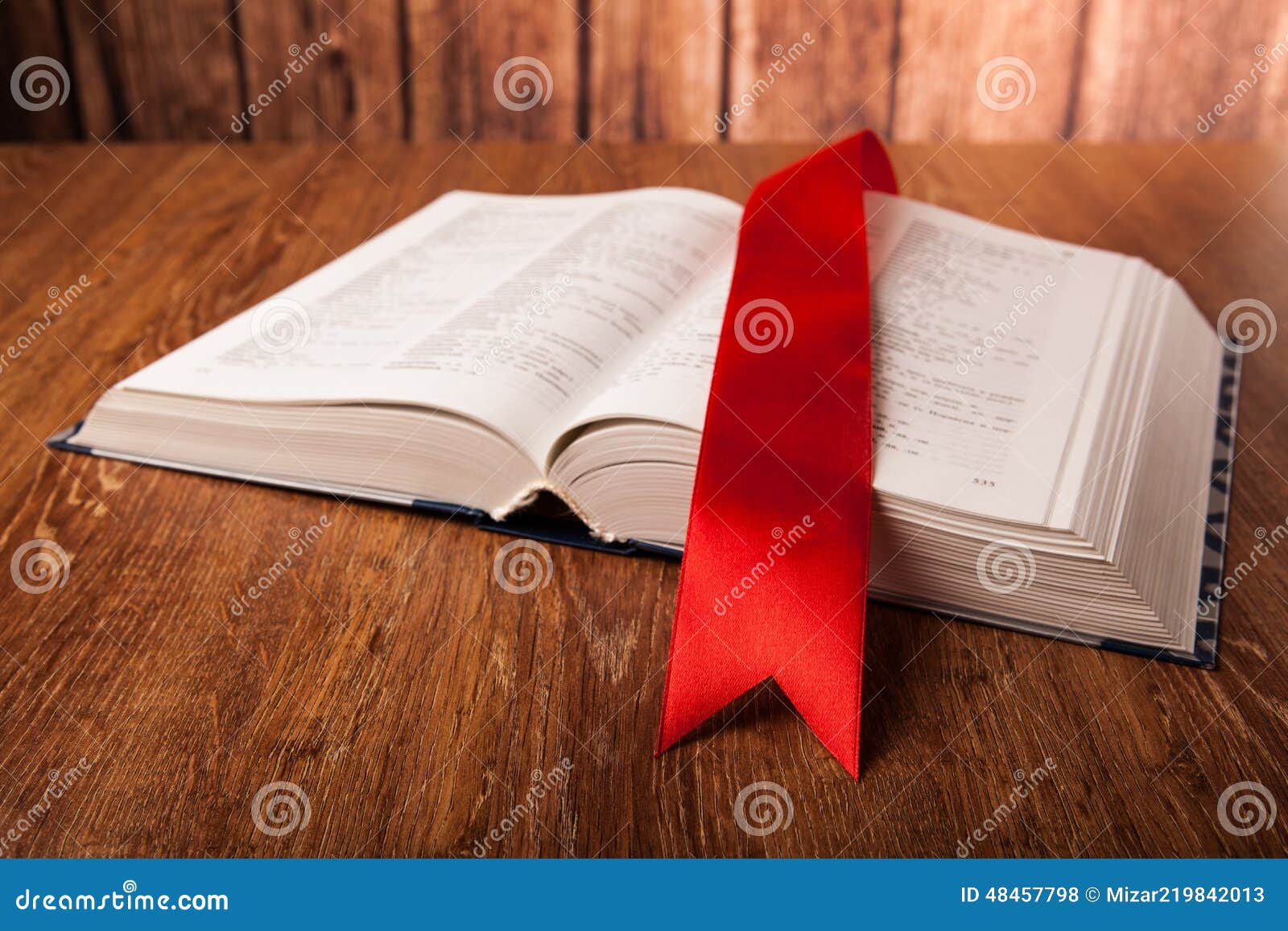 Large book with bookmark stock photo. Image of information - 48457798