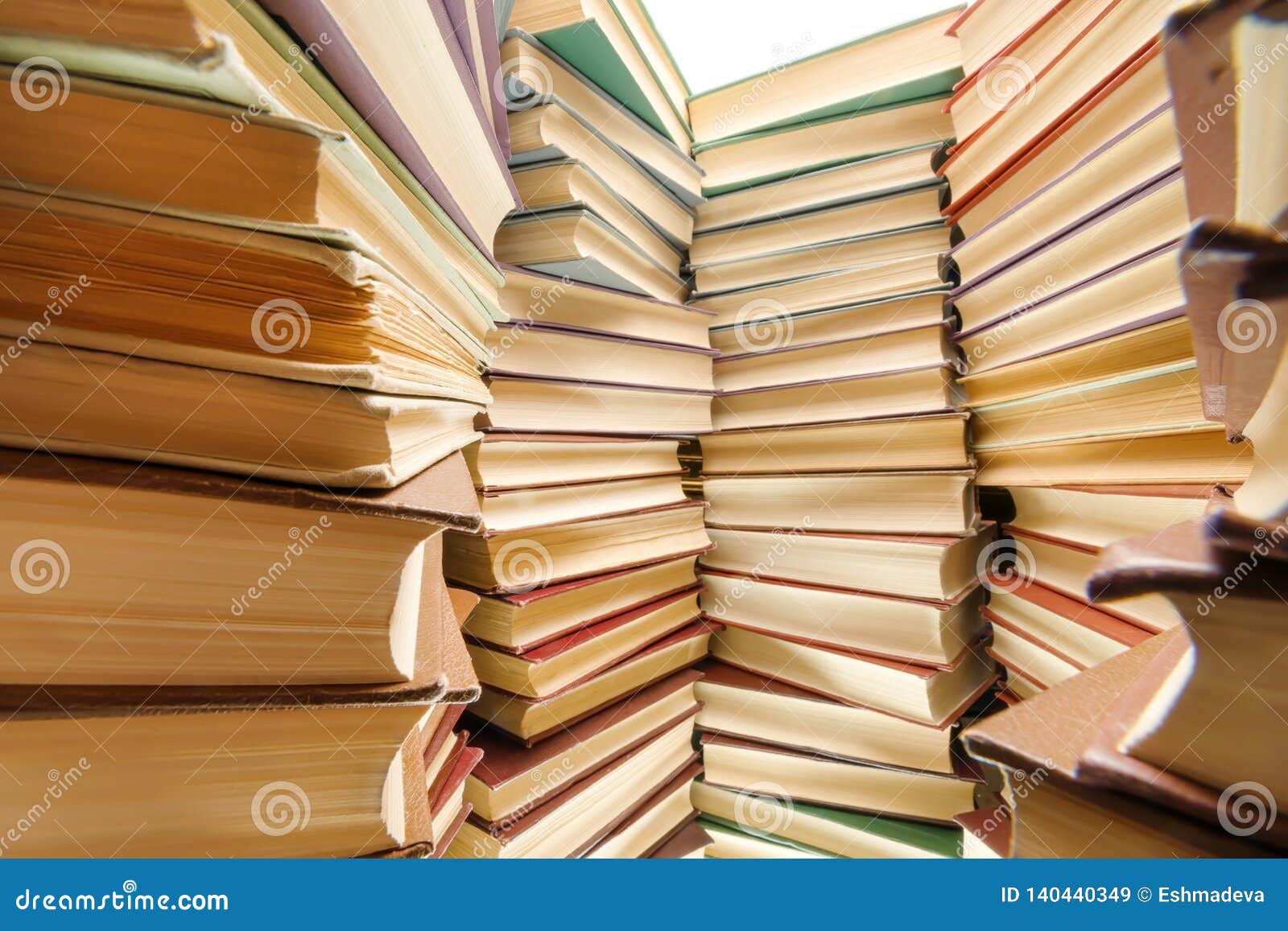 Large Books Pile Wide Angle View Stock Image - Image of read, heap ...