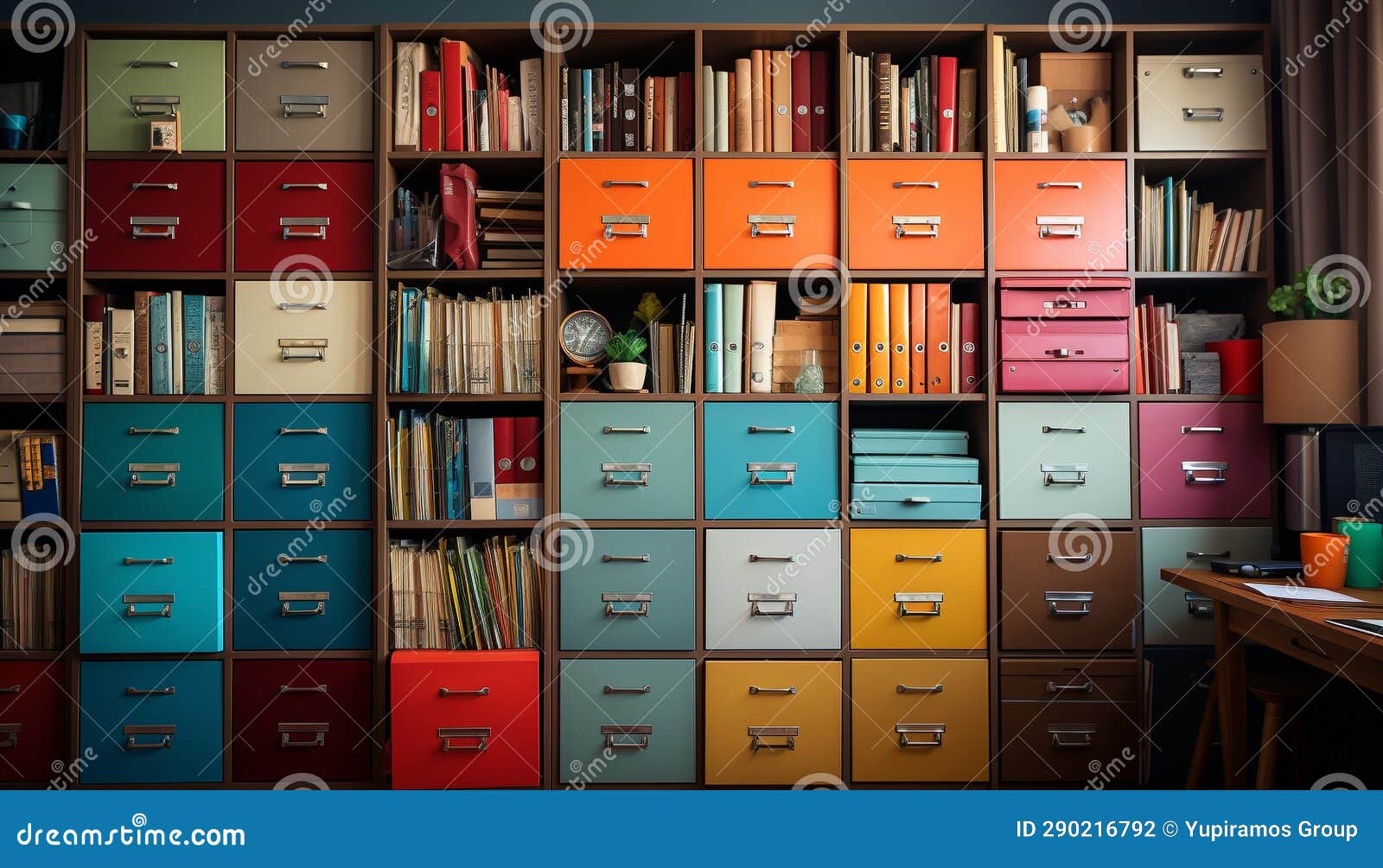 Large Bookshelf in Library, a Colorful Collection of Literature ...