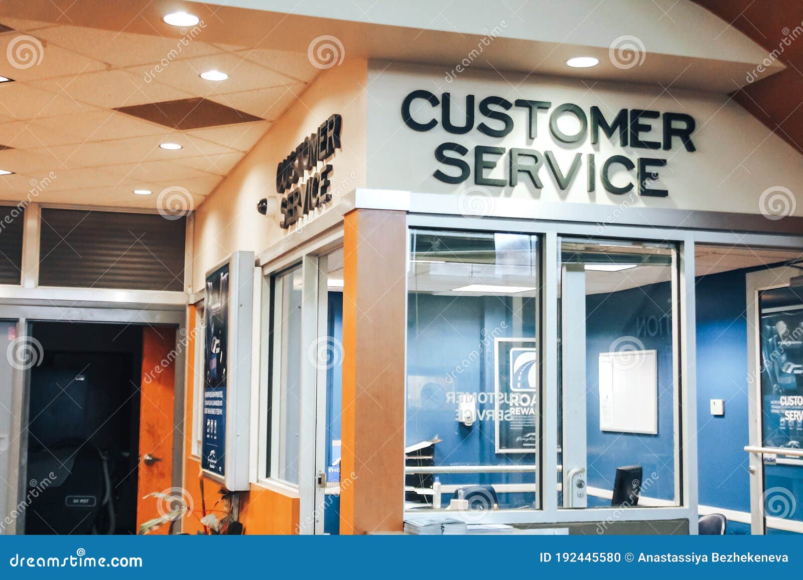 Large Booth for Customer Service, Reception Stock Photo - Image of ...