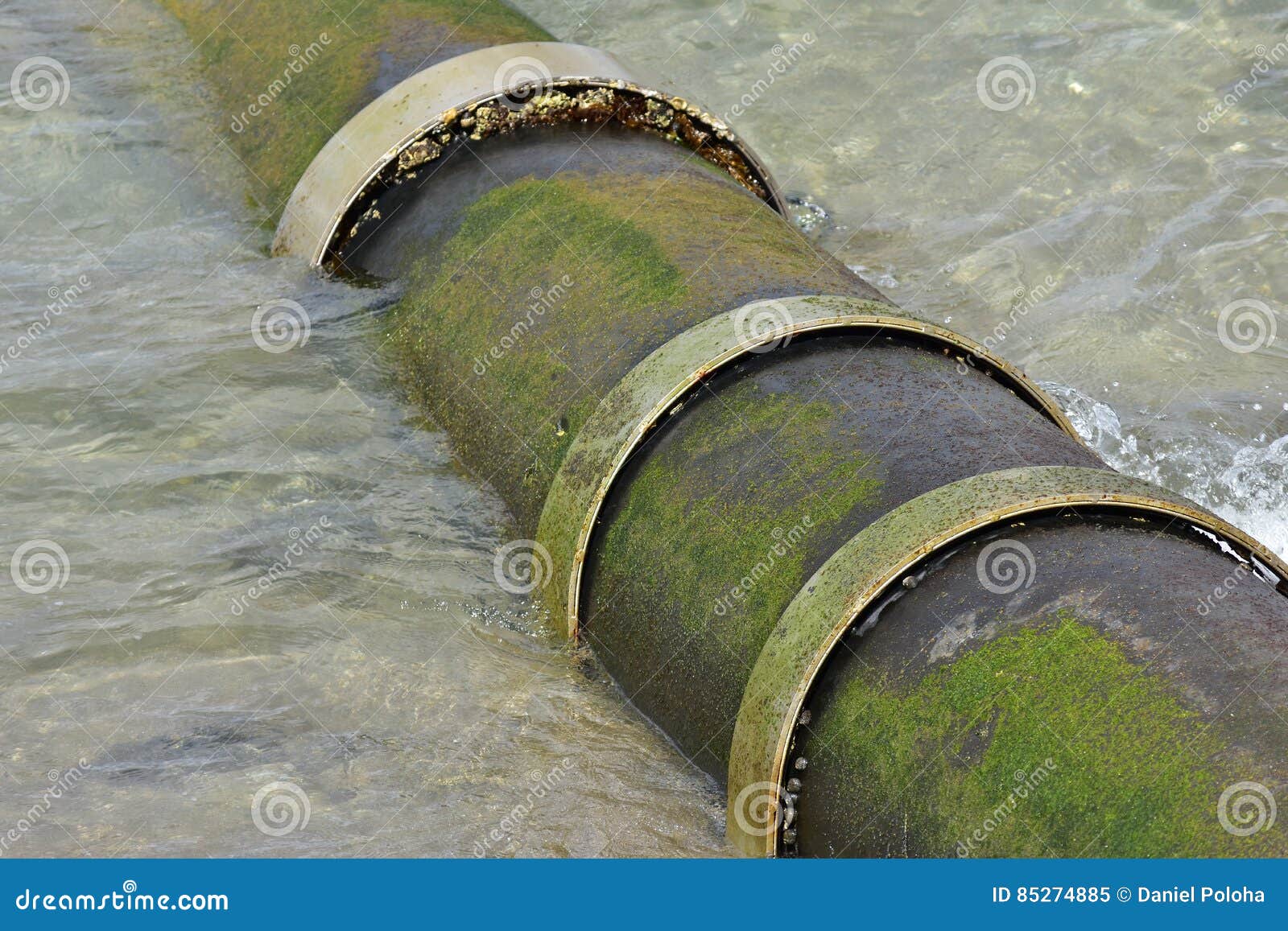 Large Bore Metal Pipe Entering Sea Stock Image - Image of enter, help ...
