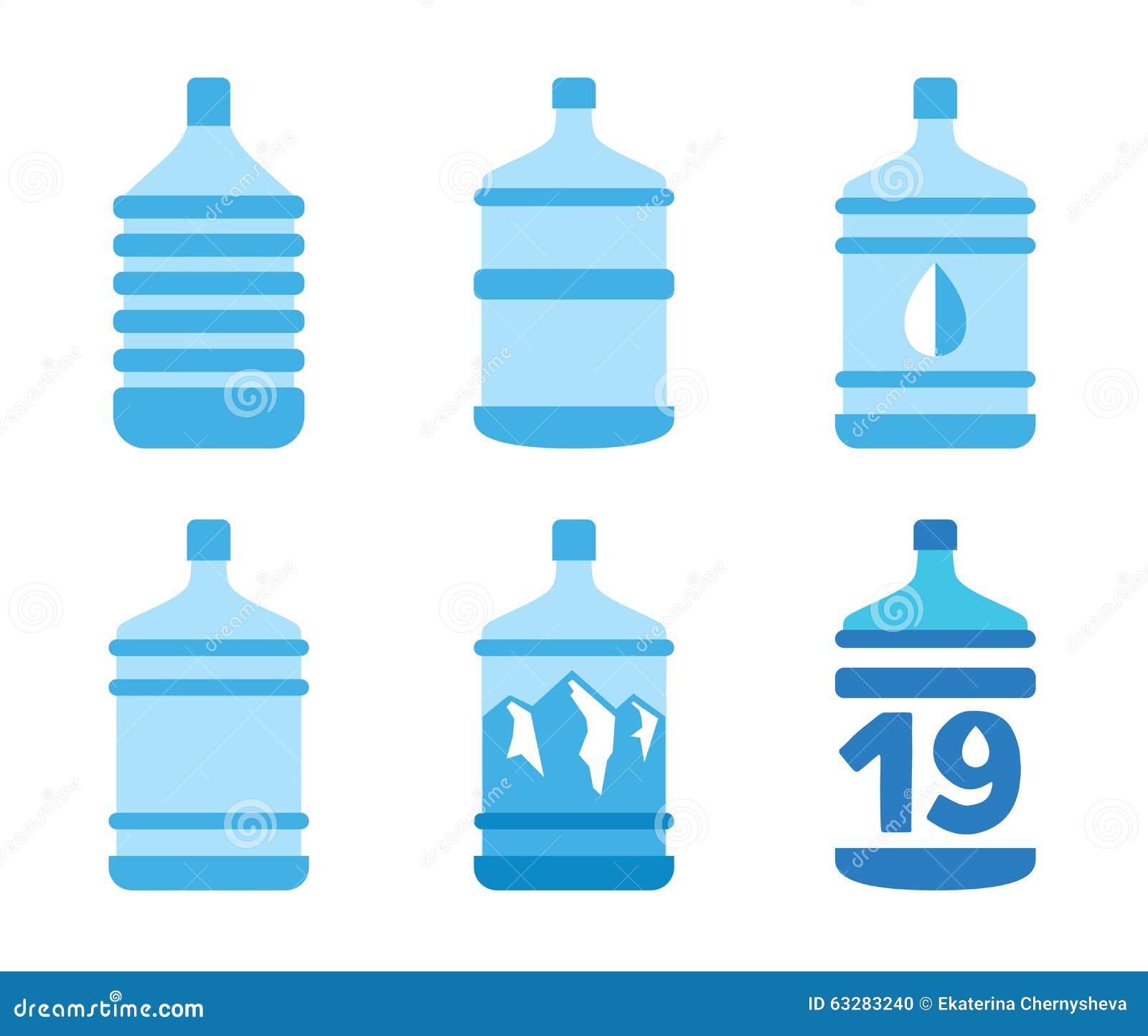 Large bottles of water stock vector. Illustration of cover - 63283240