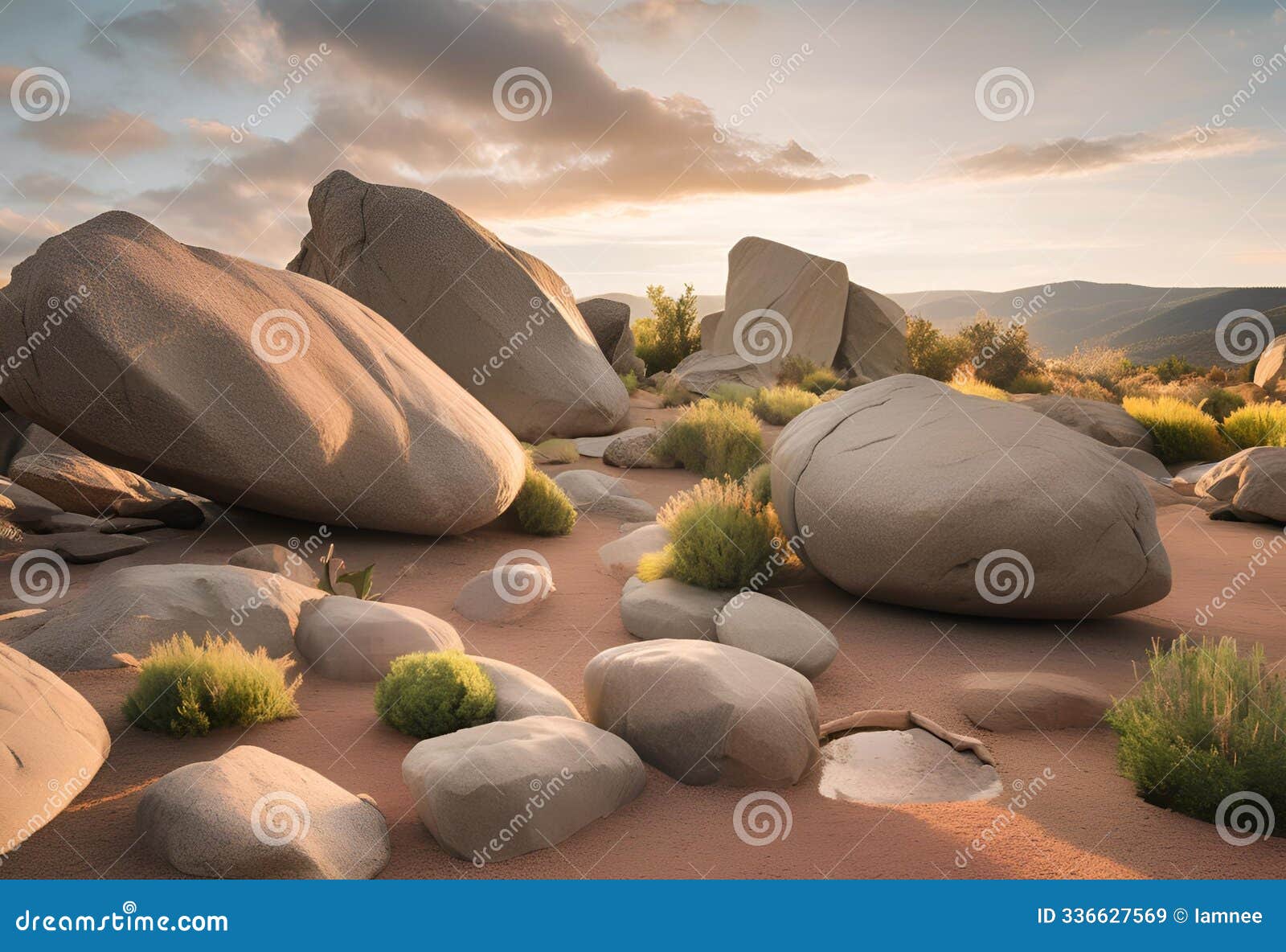 Large Boulder Blocks Narrow Path In Nature. Pathway Emotional Healing ...