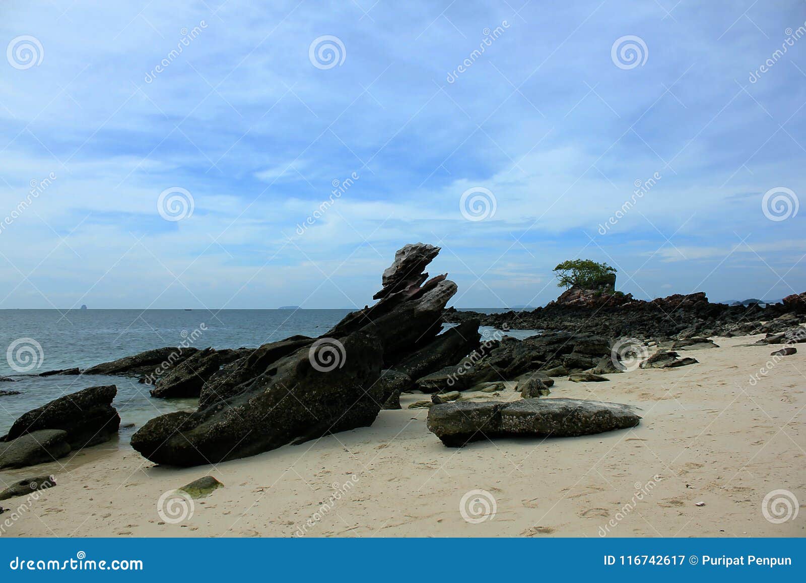 Big Rocks on the Beach in the Sea. Stock Image - Image of cliff ...