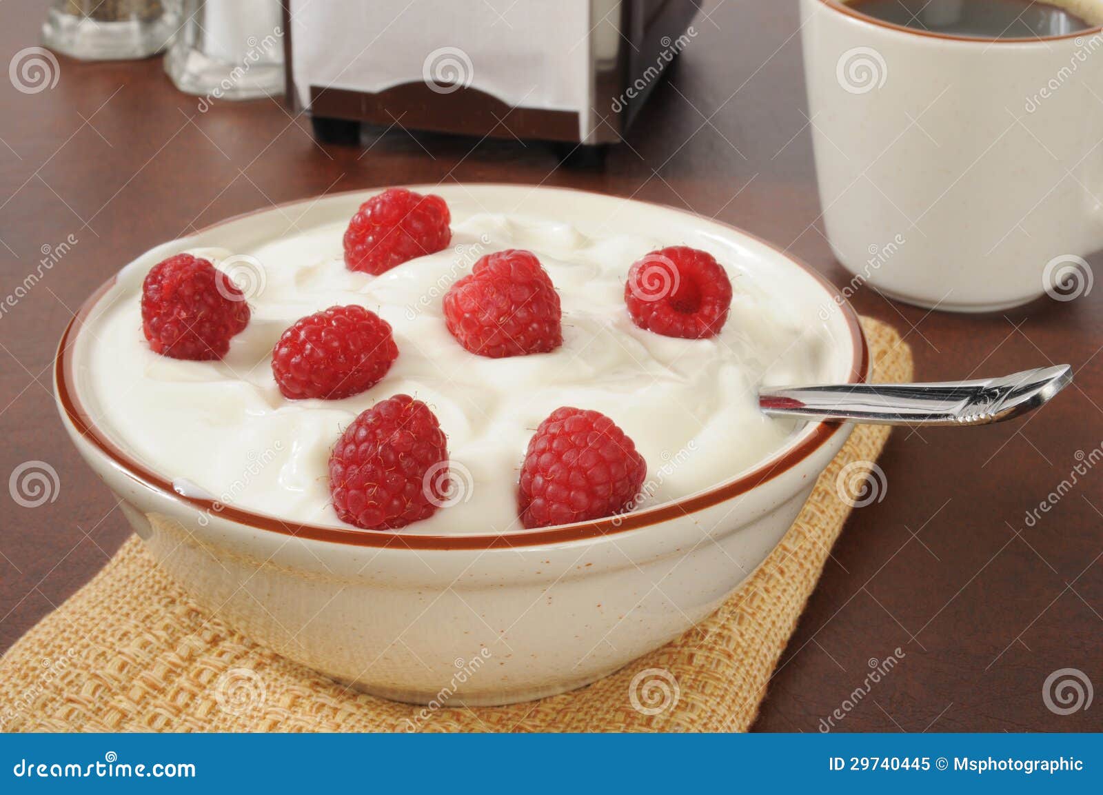 Yogurt with raspberries stock image. Image of food, yogurt - 29740445