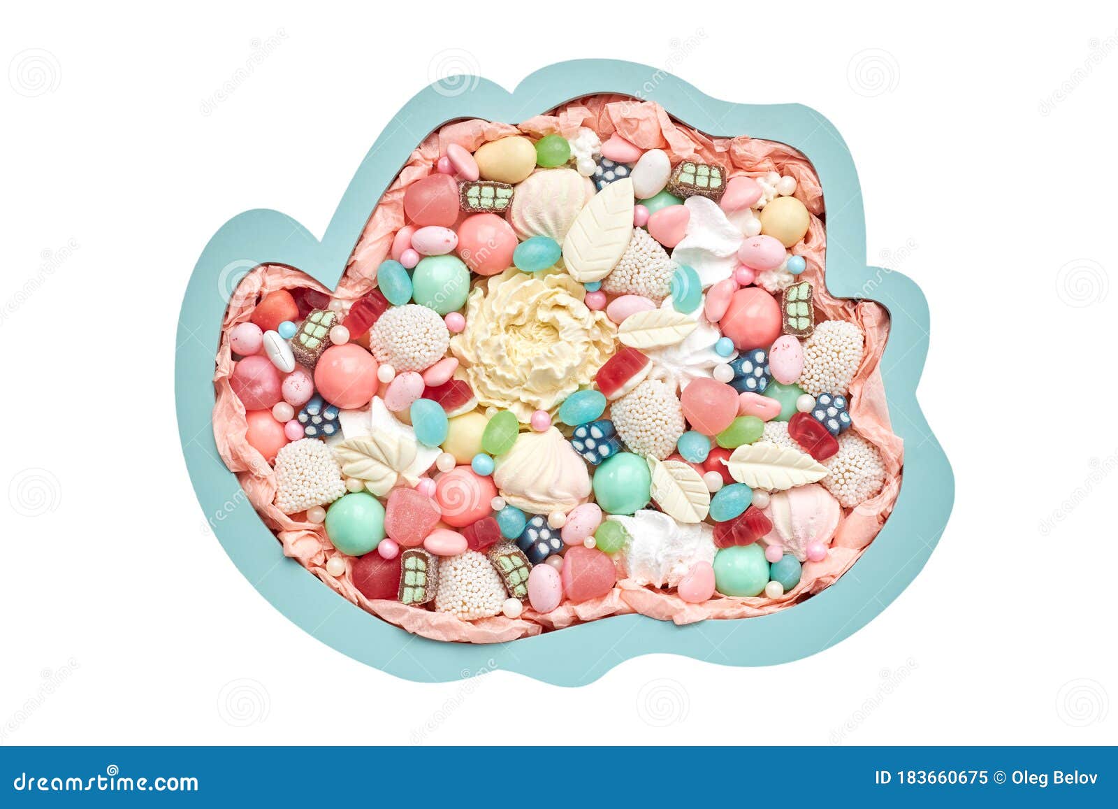 Large Box in the Shape of a Rosebud Filled with Different Delicious ...