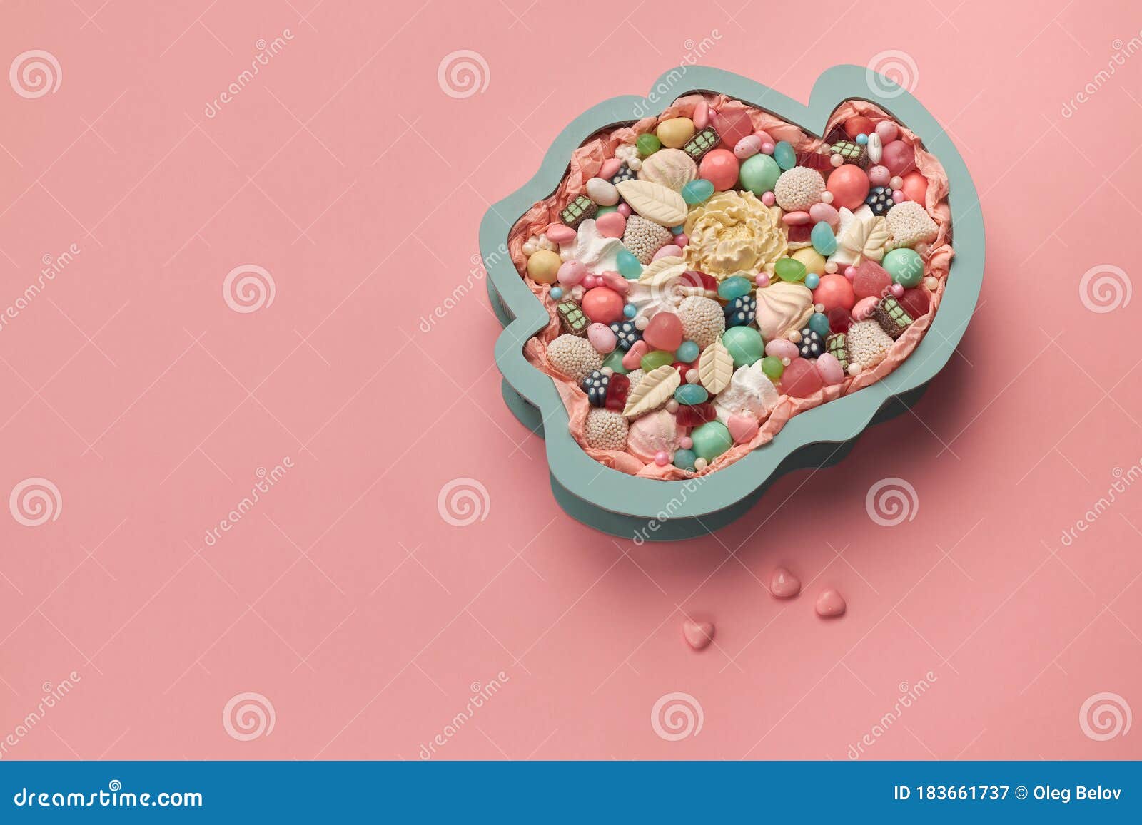 Large Box in the Shape of a Rosebud Filled with Different Delicious ...