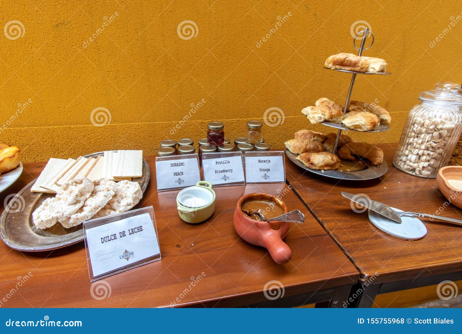 Large Breakfast Spread editorial stock photo. Image of creamy - 155755968