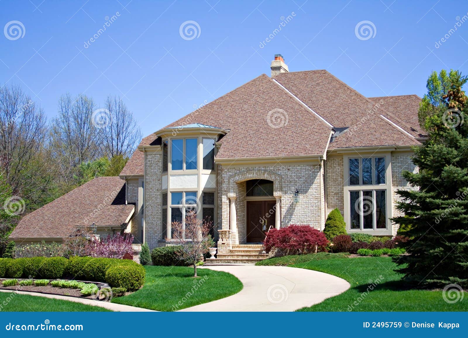 Large Brick Home stock image. Image of estate, residential - 2495759