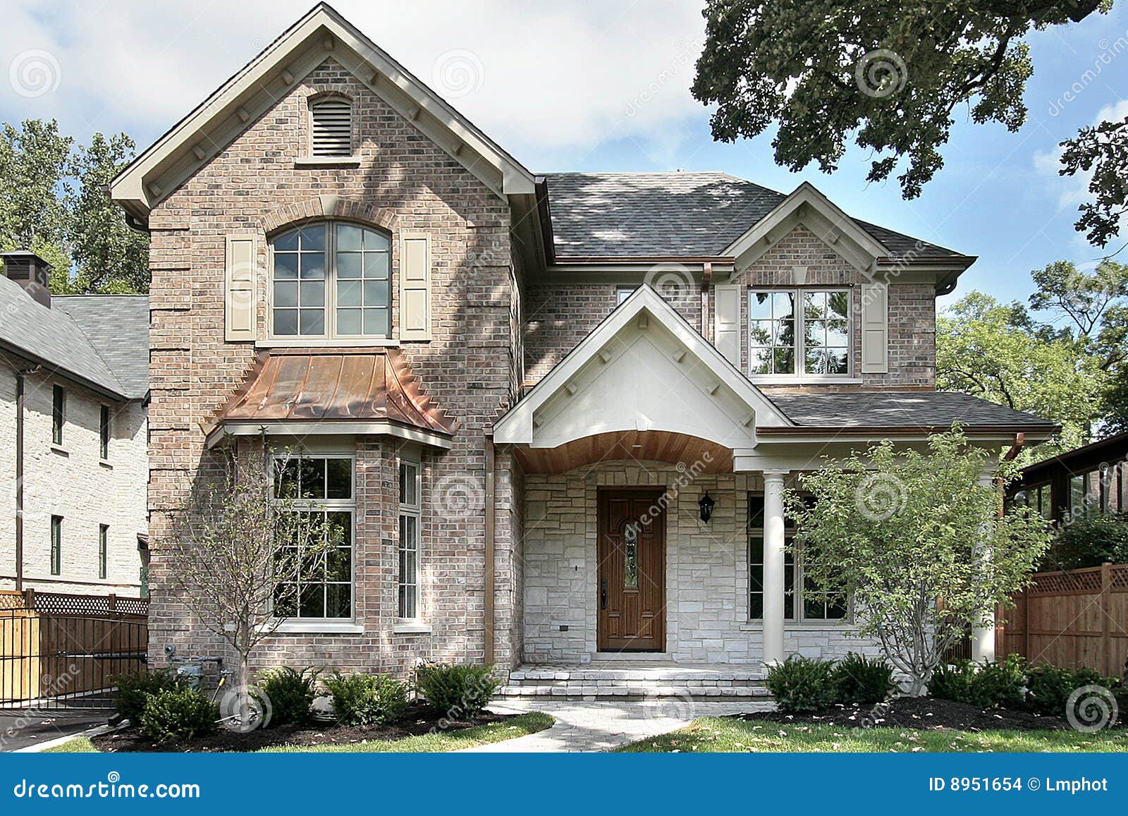 Large brick home stock photo. Image of construction, front - 8951654