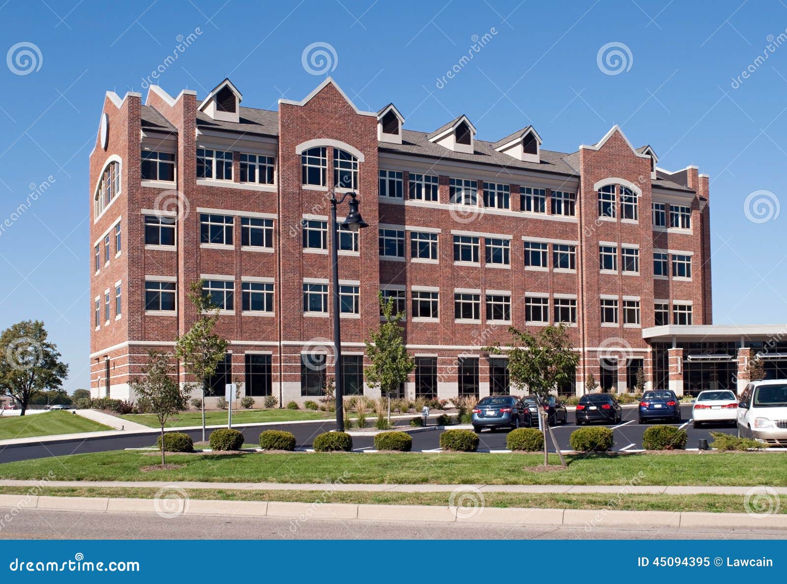 Large Brick Research Center Stock Image - Image of facility, blue: 45094395