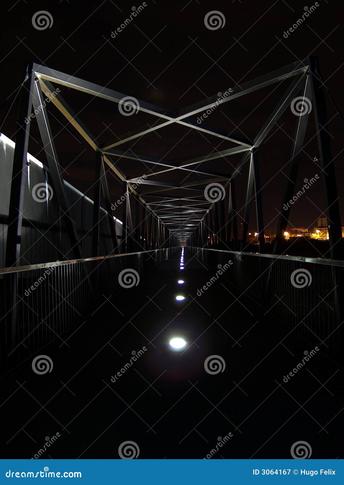 Large Bridge at Night stock image. Image of light, street - 3064167