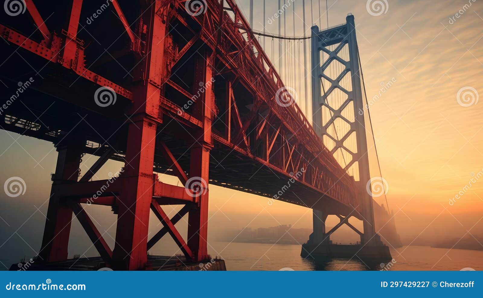 Large Bridge Over the River Stock Image - Image of travel, pedestrian ...