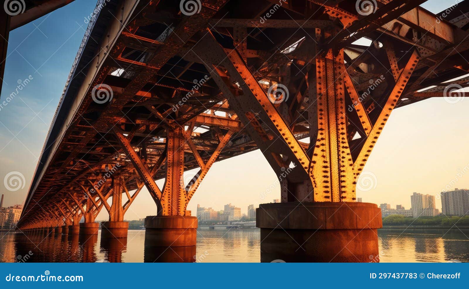 Large Bridge Over the River Stock Image - Image of river, large: 297437783
