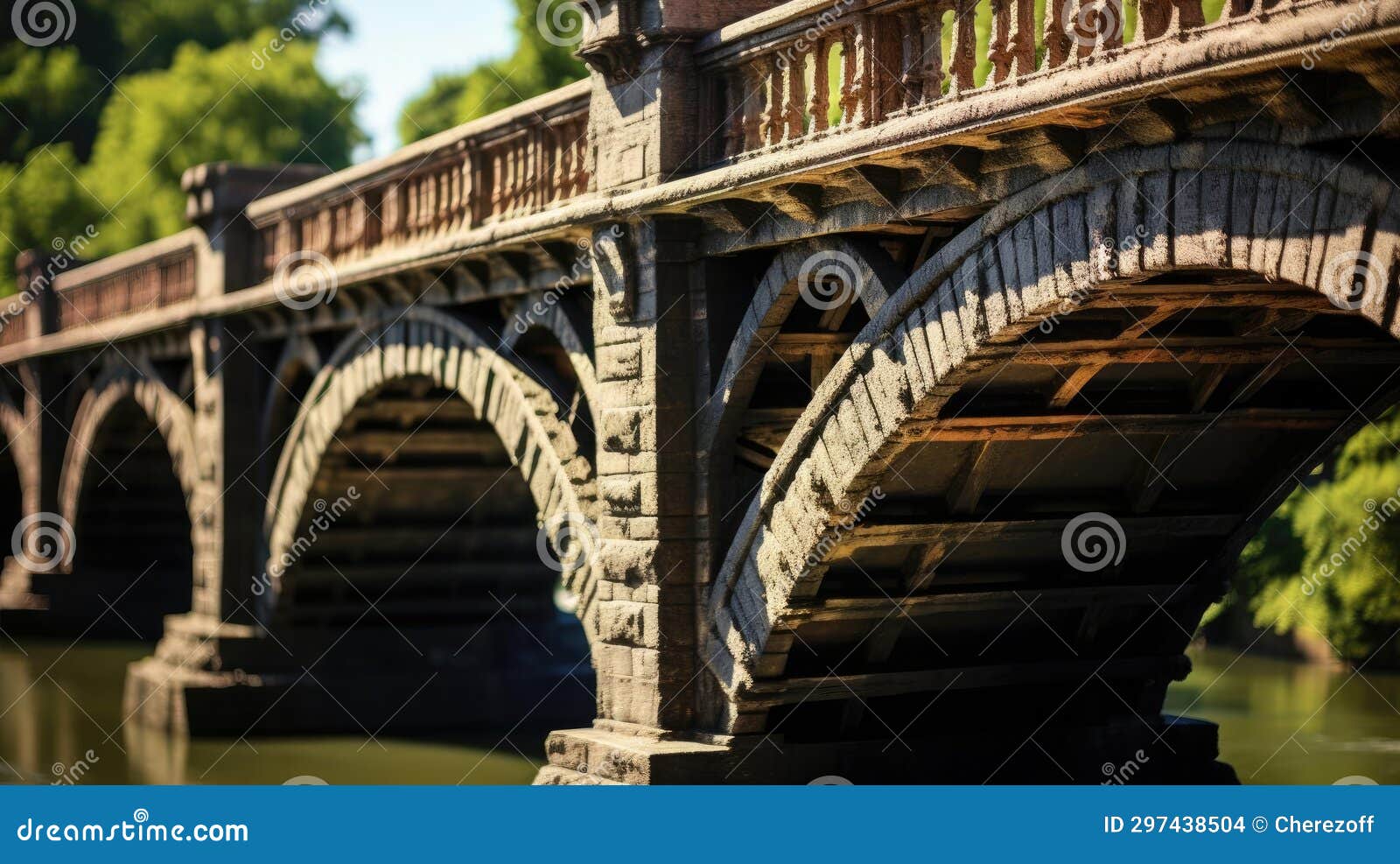 Large Bridge Over the River Stock Photo - Image of skyline, view: 297438504
