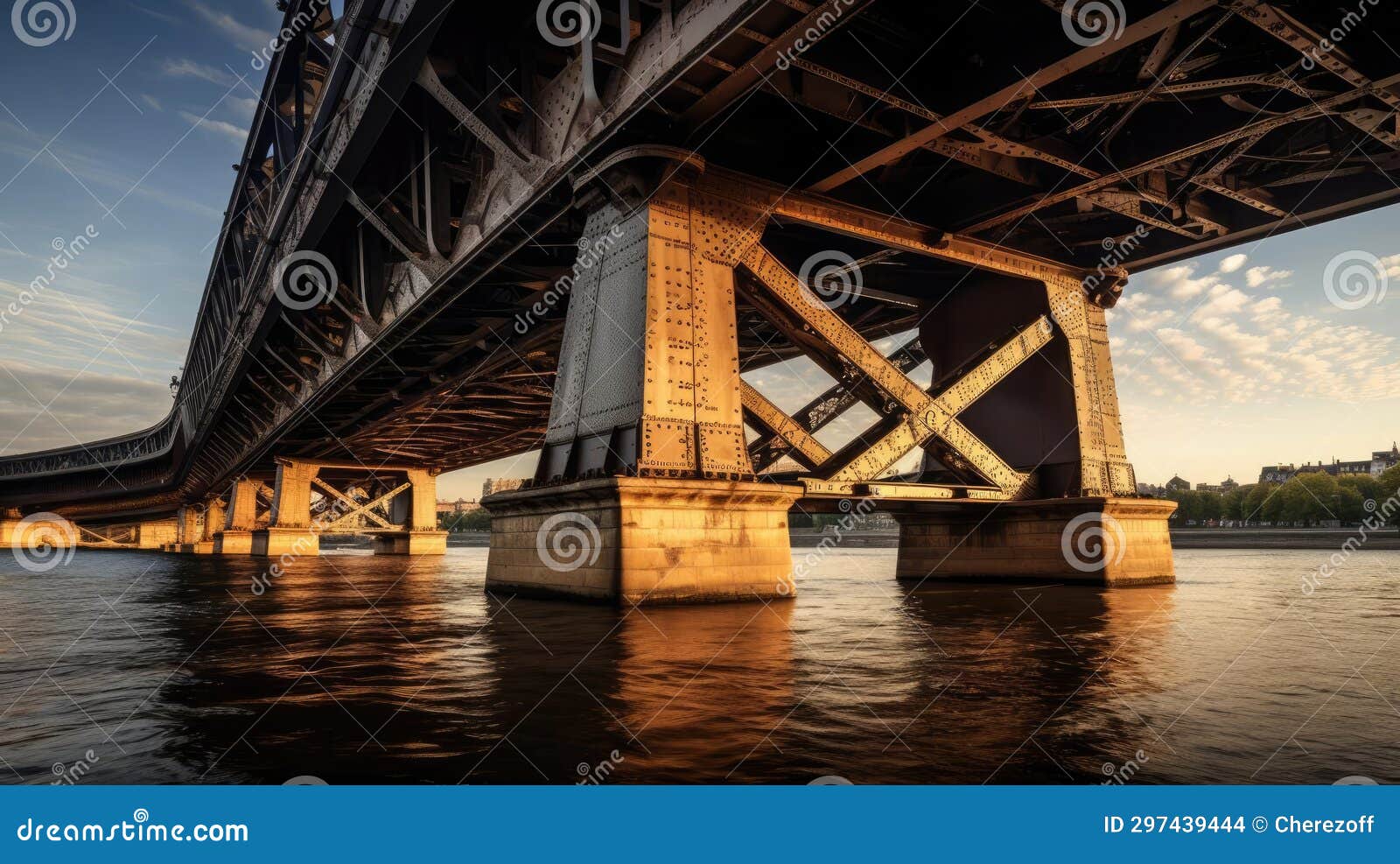 Large Bridge Over the River Stock Photo - Image of pedestrian, travel ...