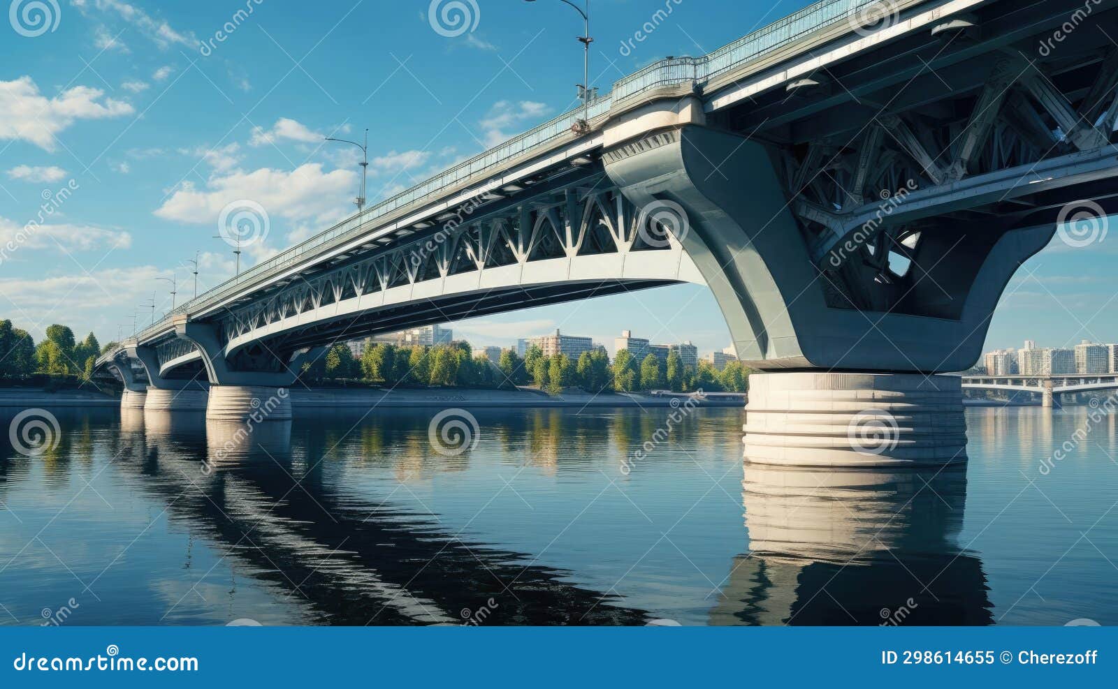 Large Bridge Over the River Stock Image - Image of beautiful, large ...