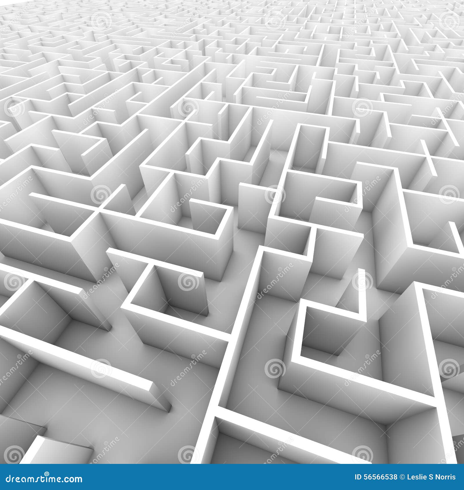 Large Bright White Walled Maze Stock Illustration - Illustration of ...