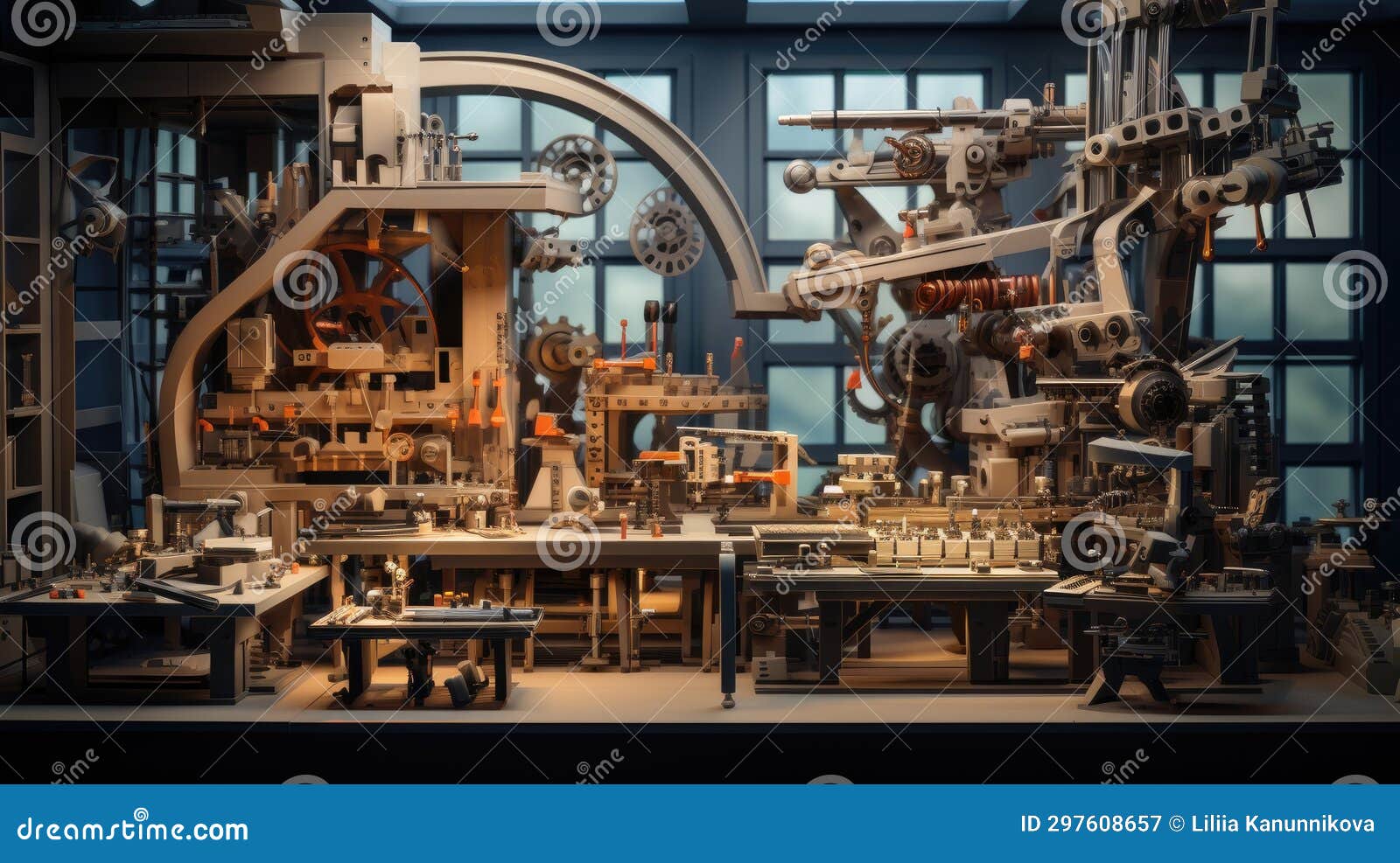 A Large and Bright Workshop Filled with Many CNC Machines, the ...