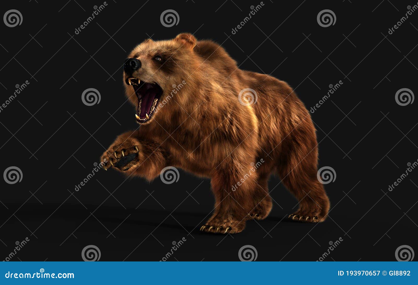 Large Brown Bear with Clipping Path. Stock Illustration - Illustration ...