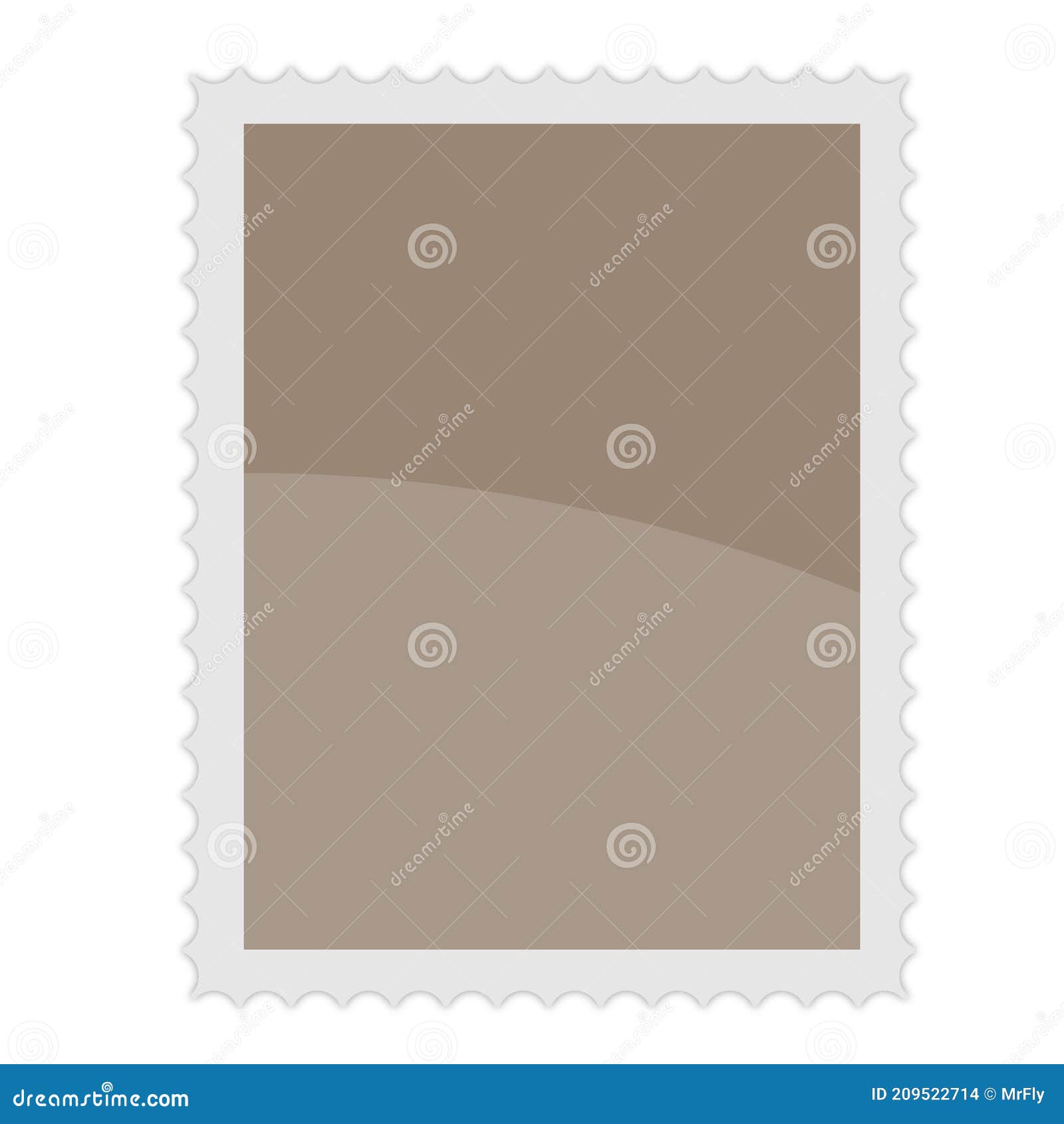 Large Brown Post Stamp Template, Vector Illustration Stock Vector ...