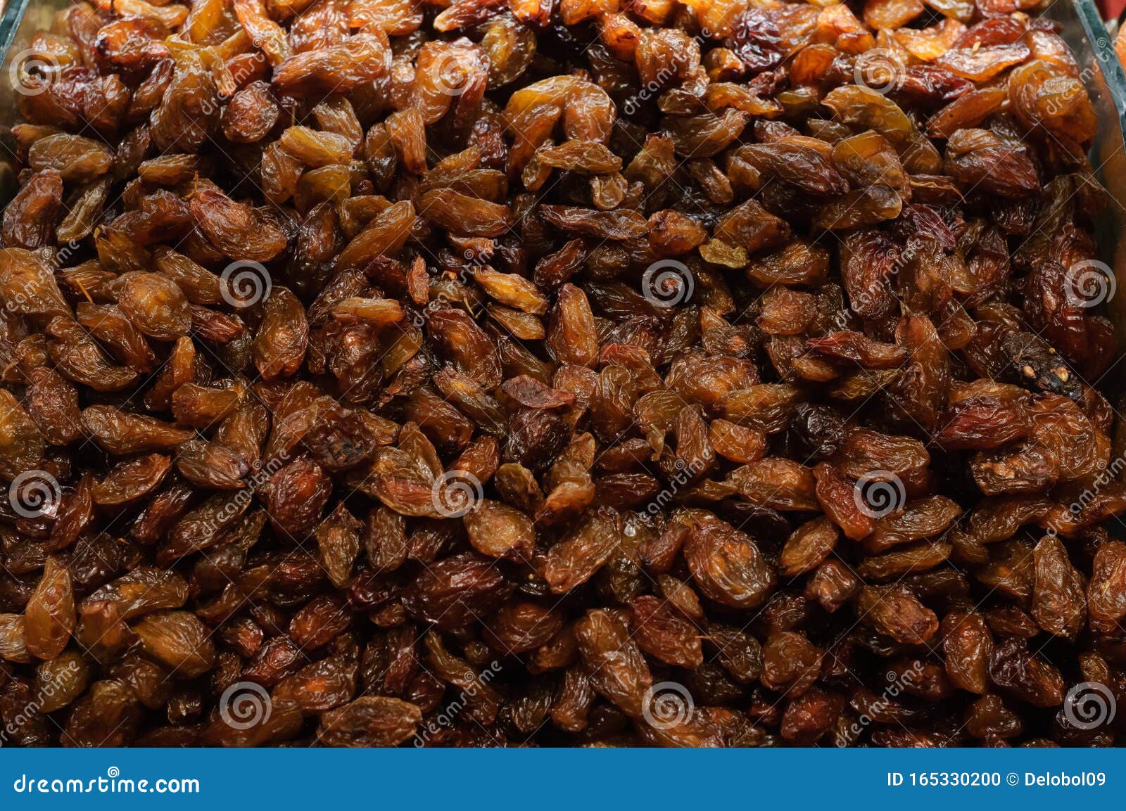 Large Brown Raisins Top View Stock Photo - Image of sugary, group ...