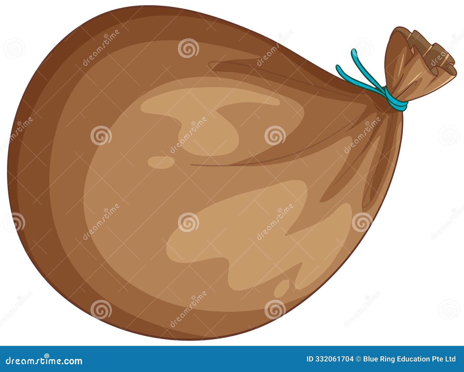 A large brown sack tied stock illustration. Illustration of christmas ...