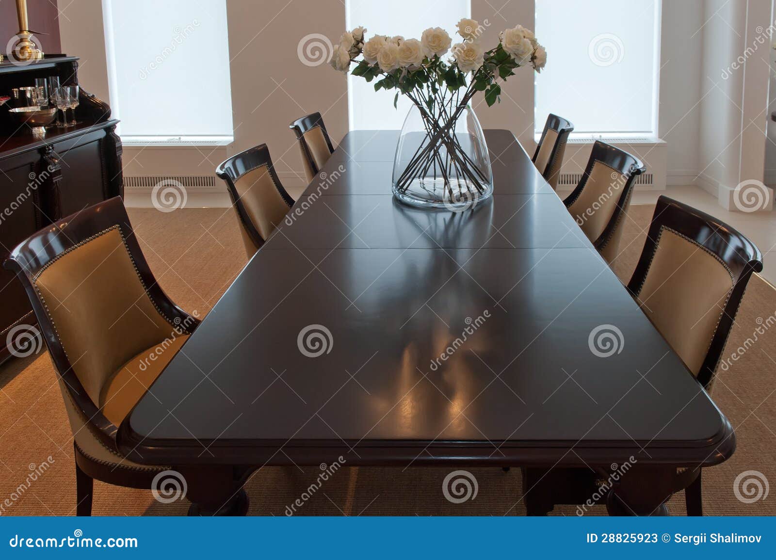 Large brown table stock image. Image of modern, domestic - 28825923