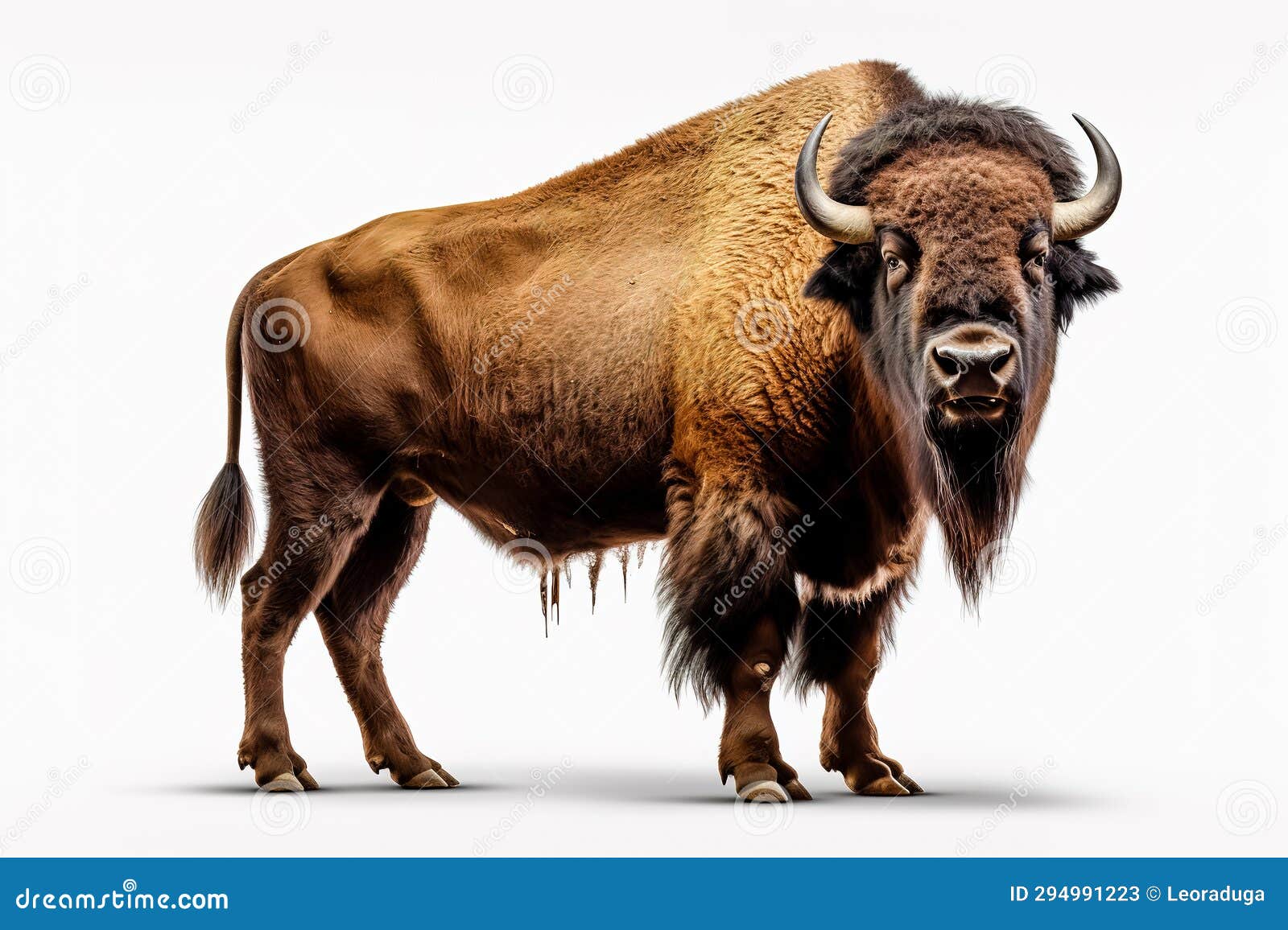 Large Buffalo Standing on White Background Stock Illustration ...