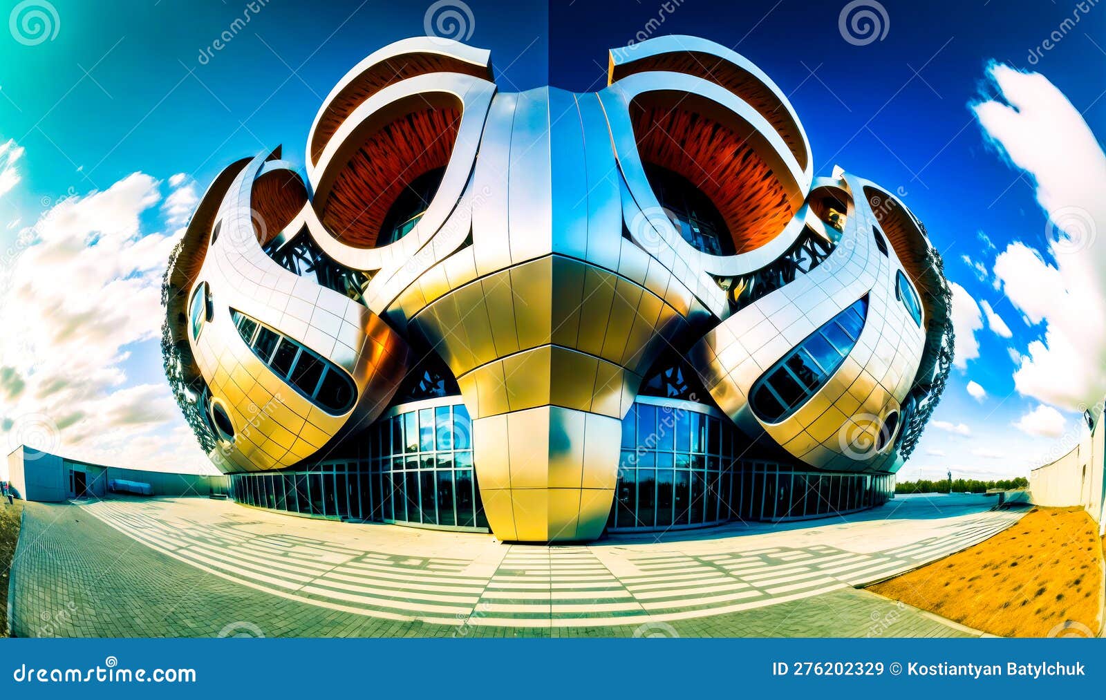 Large Building with Large Circular Design on it S Side and Circular ...