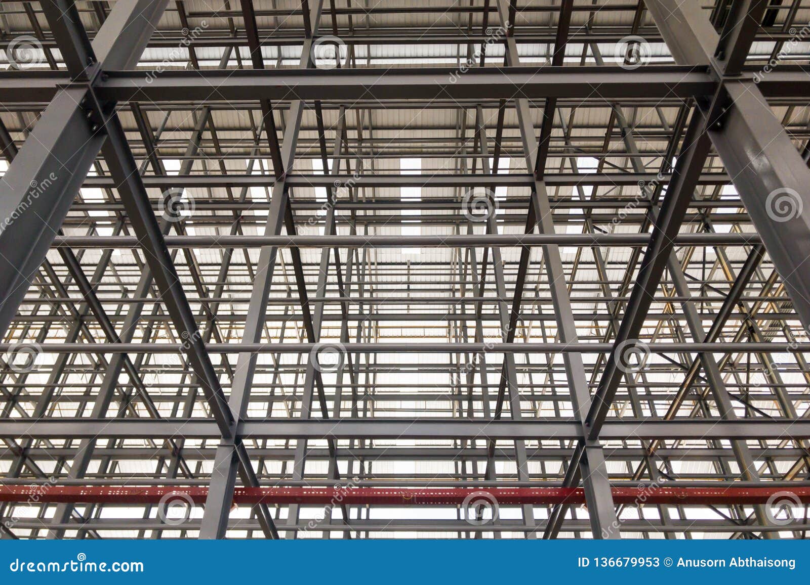 The Large Building Structures Made with Steel Stock Image - Image of ...