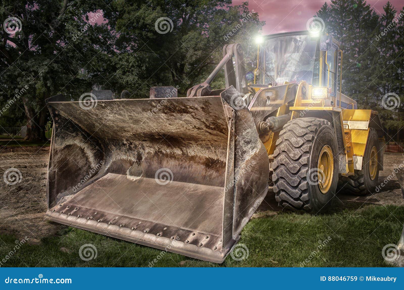 Large bulldozer light on stock image. Image of background - 88046759
