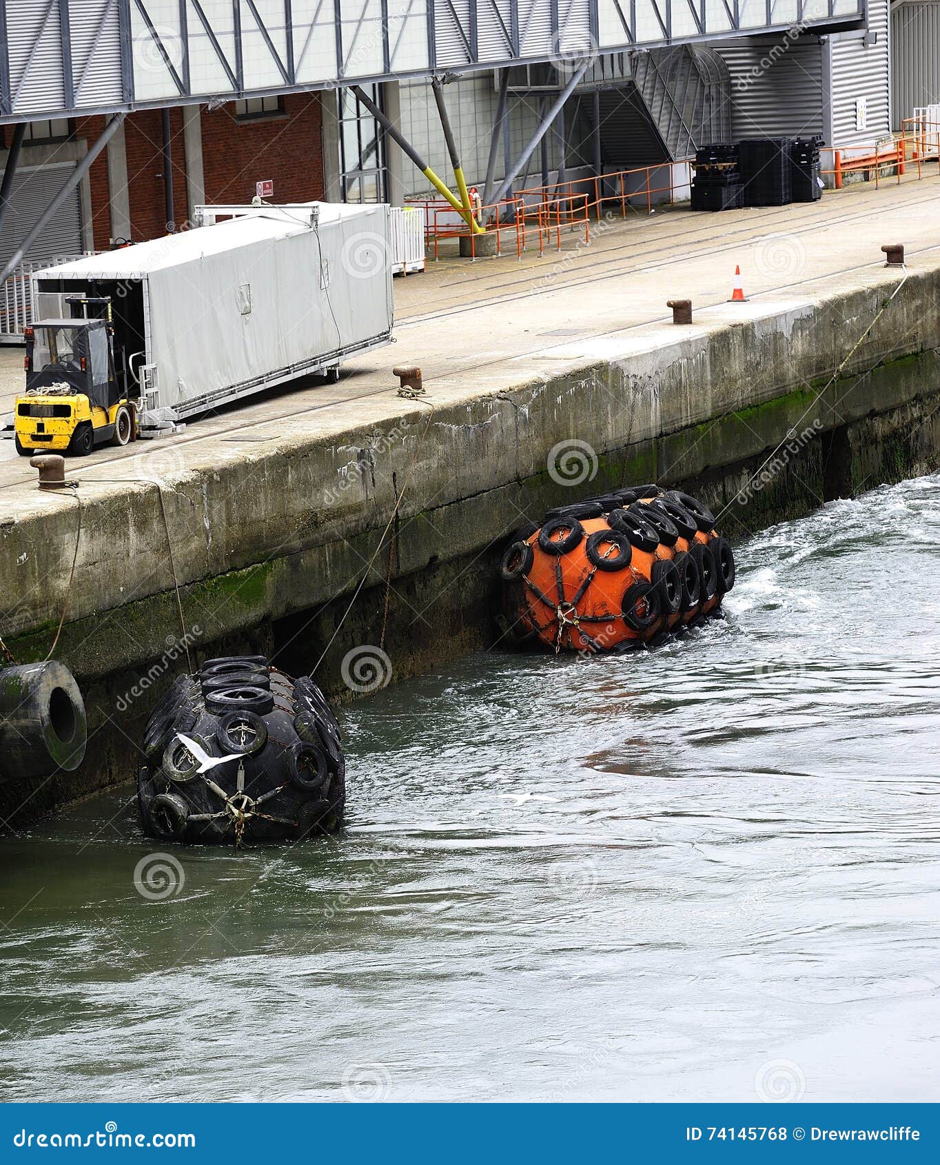 Large Buoys editorial stock photo. Image of forklift - 74145768