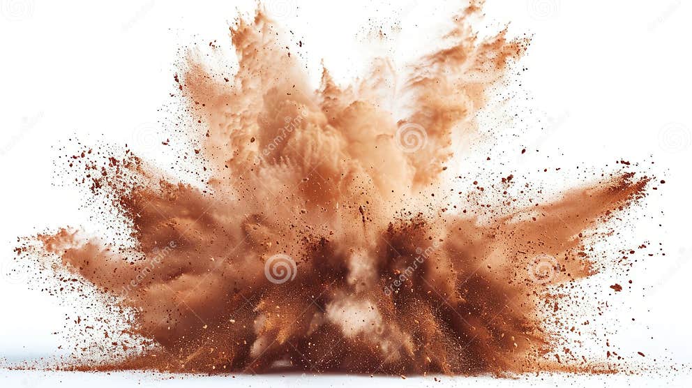 Brown Dust Explosion on a White Background during Daylight Stock Photo ...