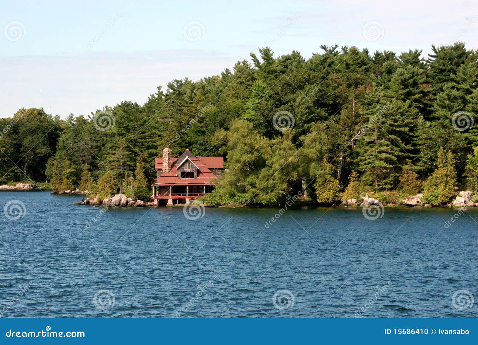 Large cabin on a lake stock photo. Image of residence - 15686410
