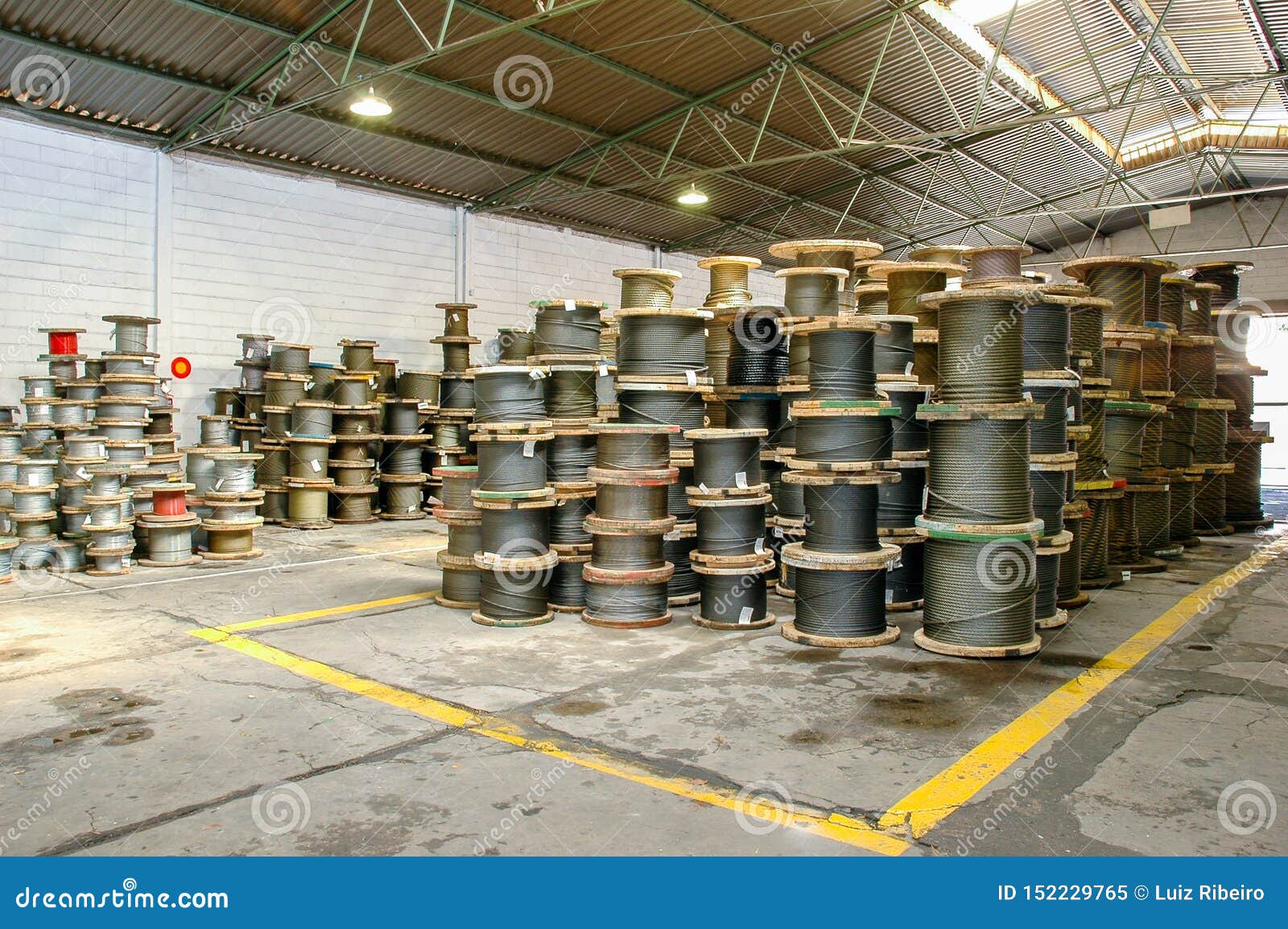 Large cable reels stocked stock image. Image of cable - 152229765
