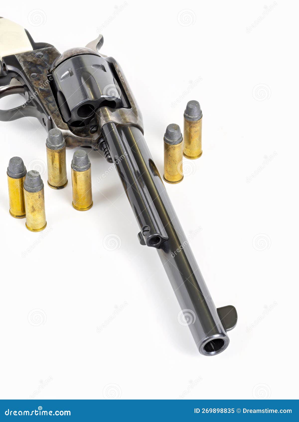 Large Caliber Revolver with Bullets Stock Image - Image of recreation ...