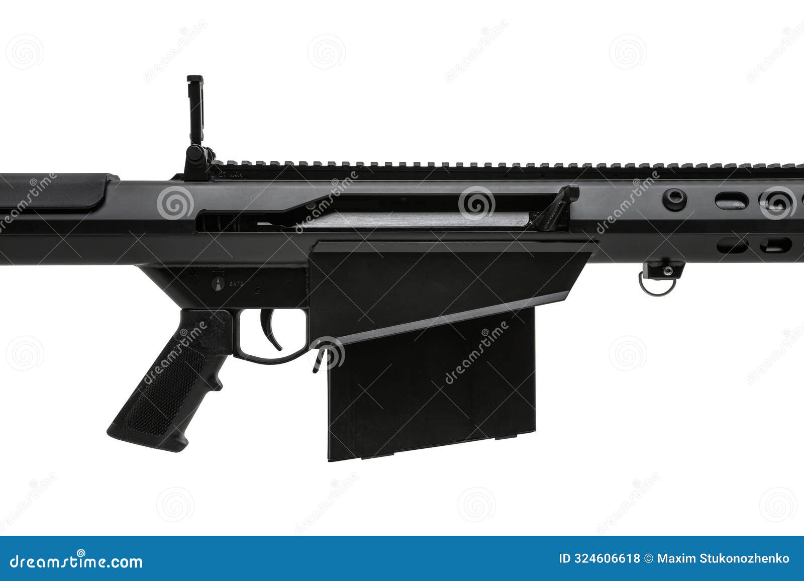 Large Caliber Sniper Rifle. Long Range Weapon Stock Photo - Image of ...