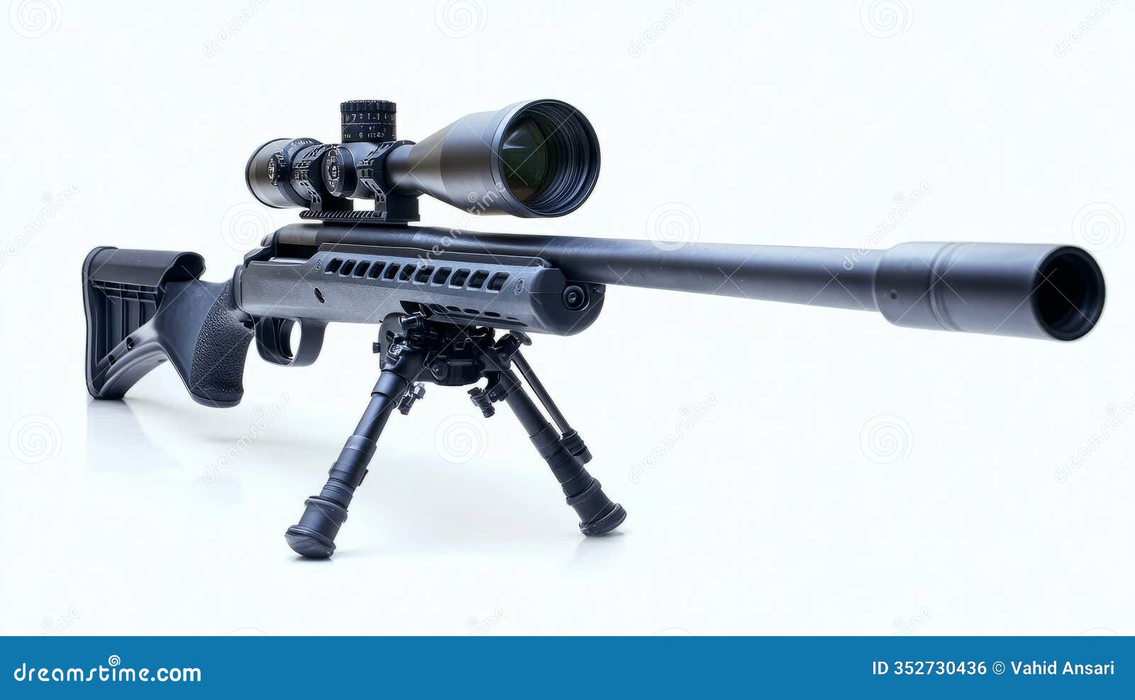 Large Caliber Sniper Rifle. Long Range Weapon. Isolate on a White ...