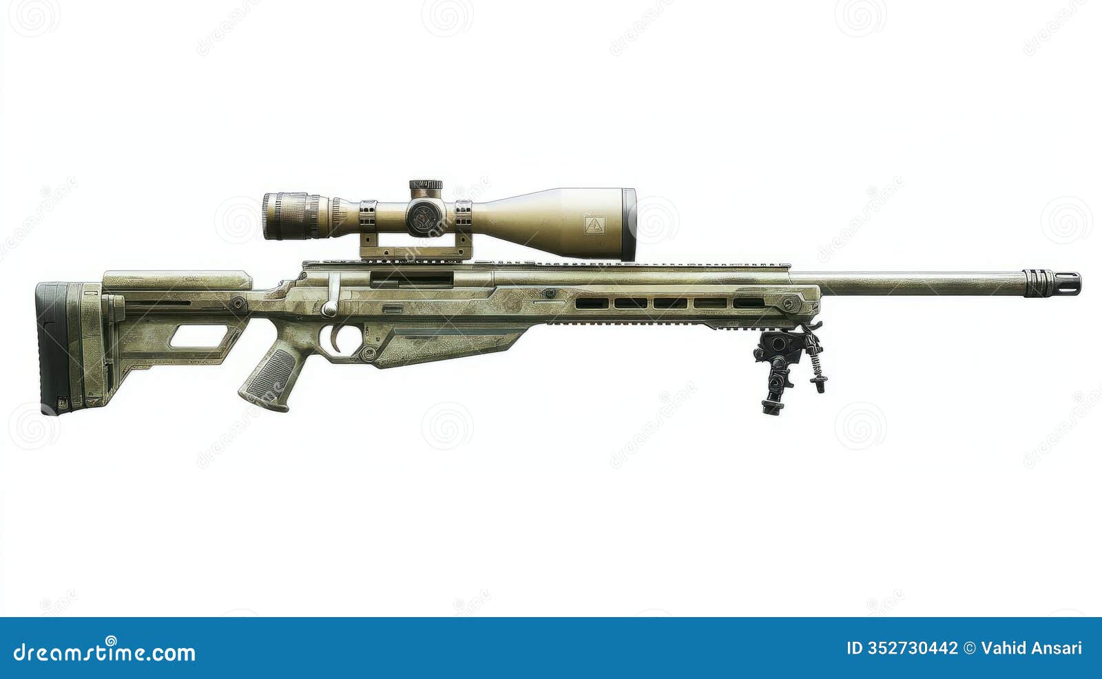 Large Caliber Sniper Rifle. Long Range Weapon. Isolate on a White ...